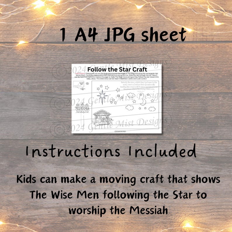 FOLLOW THE STAR Bible Story Craft Activity for Kids. Sunday School. the ...