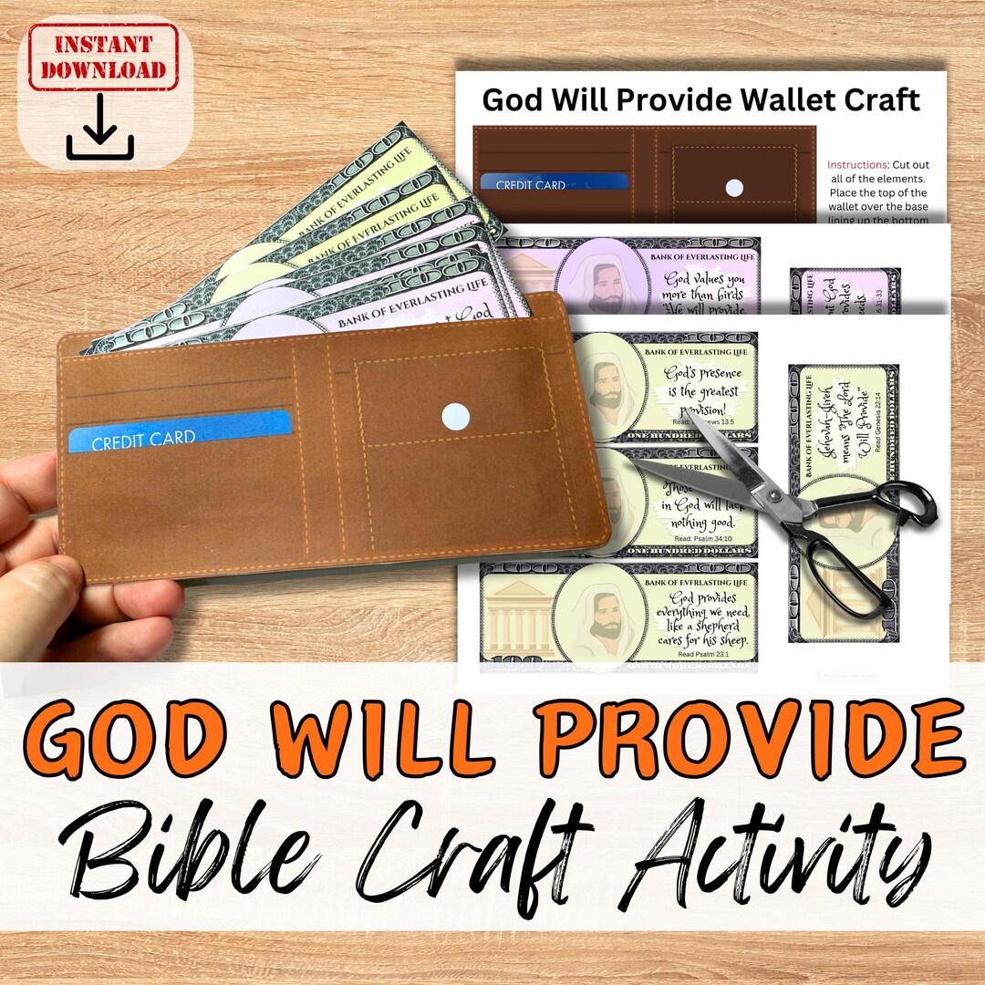 GOD WILL PROVIDE Cute Wallet & Money Paper Craft Activity for Kids ...