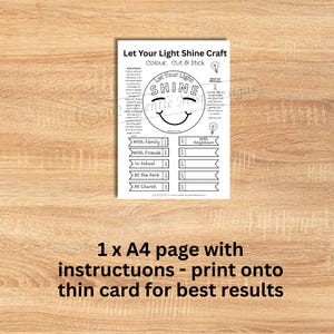 LET Your LIGHT SHINE for Jesus Bible Paper Craft Activity for Kids ...