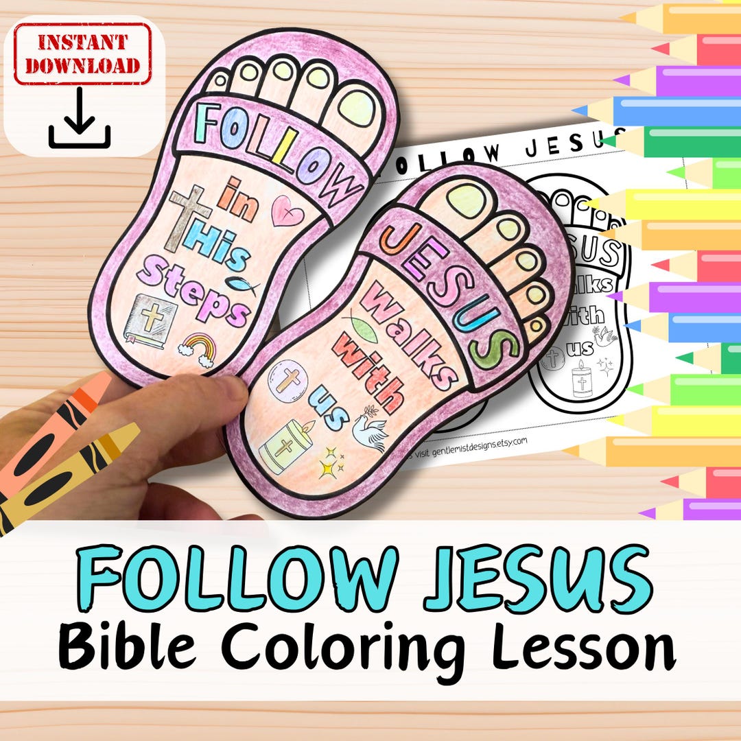FOLLOW JESUS - Sandals Coloring Page/cut Out Activity for Kids - Sunday ...