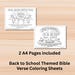 Back to School Bible Verse Coloring Pages Set for Kids. Sunday School ...