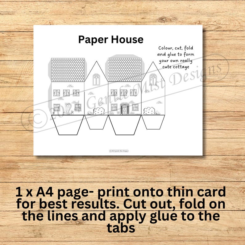 DIY PAPER HOUSE Paper Craft Activity for Kids. Easy Printable Kit. Fun ...