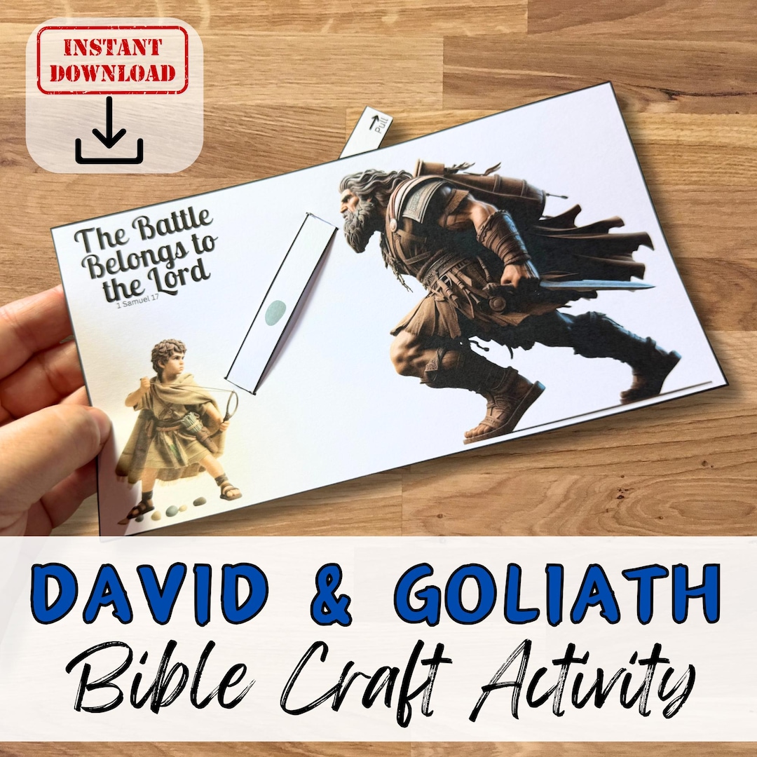 DAVID & GOLIATH Craft Activity for Kids. Bible Story Based Printable ...