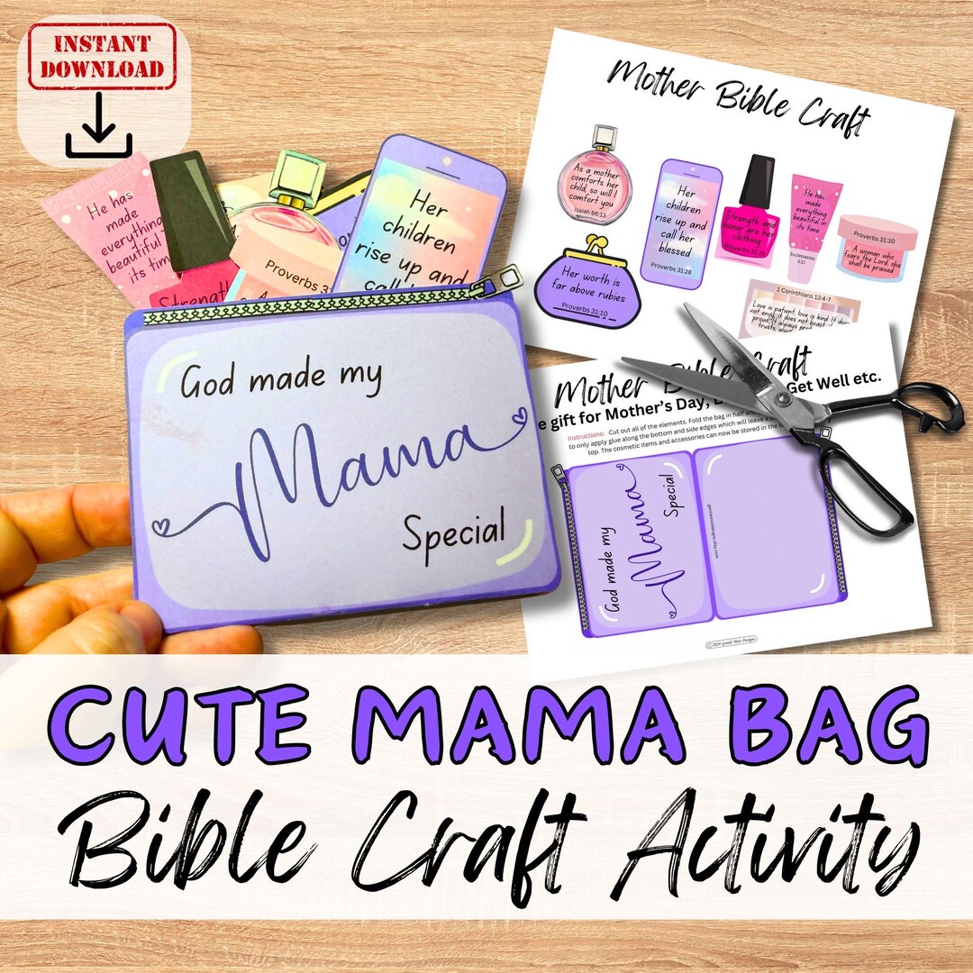 MAMA MINI BAG Bible Verse Craft Activity for Kids. Printable Diy ...