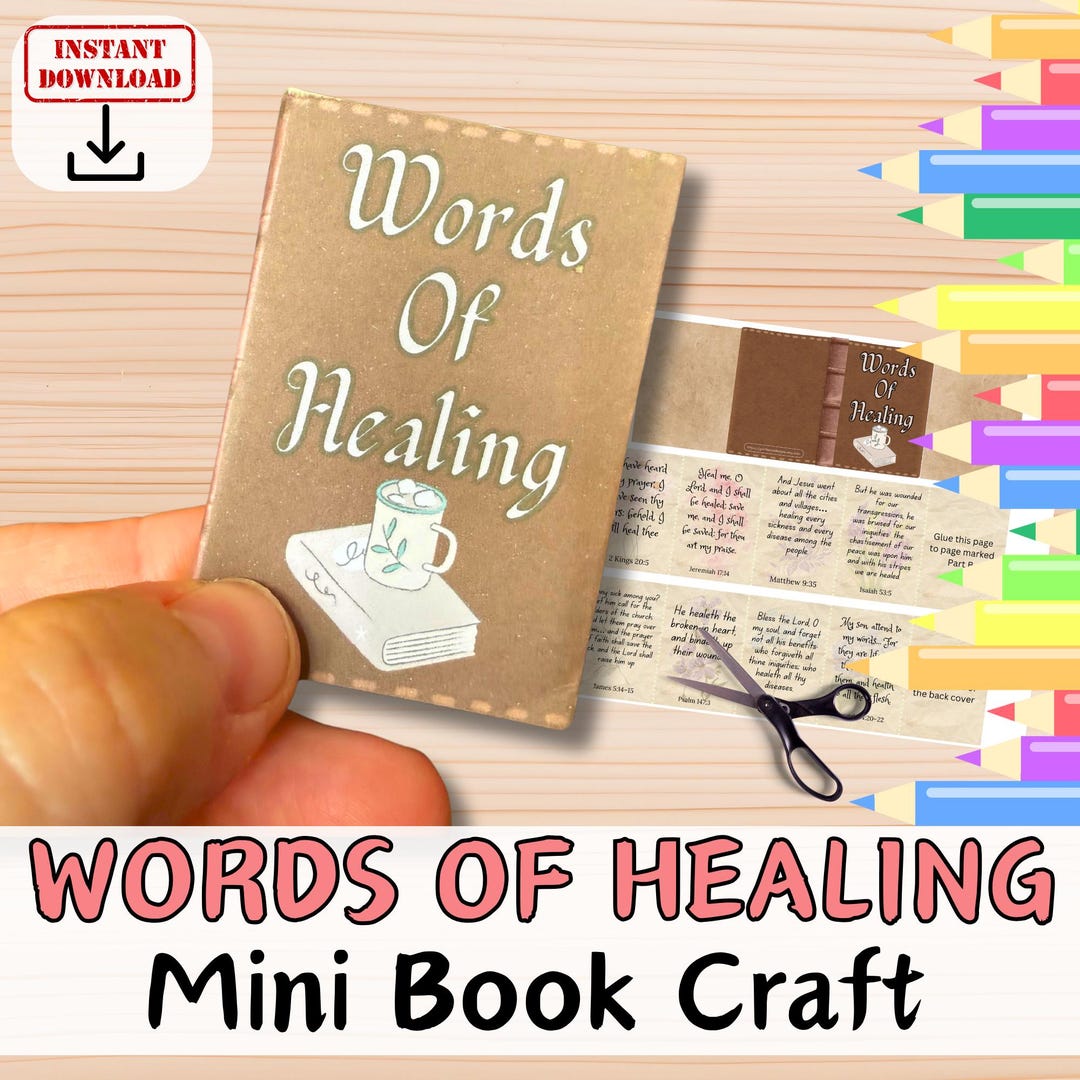MINI BOOK - Words of Healing - Bible Craft Activity for Kids. Sunday ...