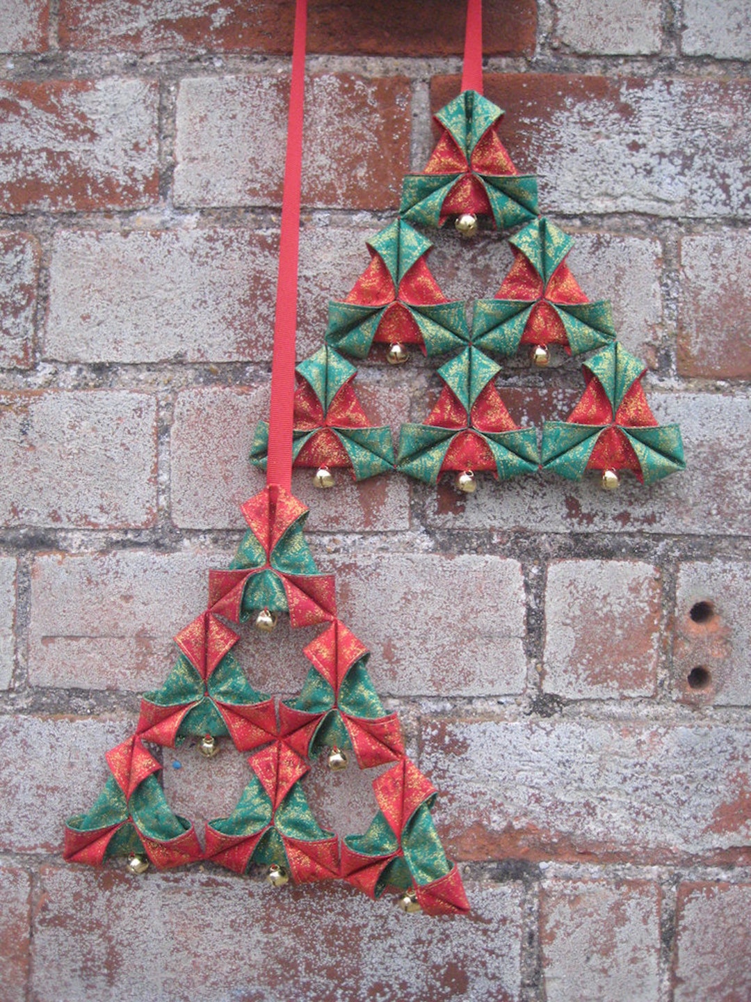 Christmas Triangles Fabric Decoration - PDF Pattern - Fabric Folding ...