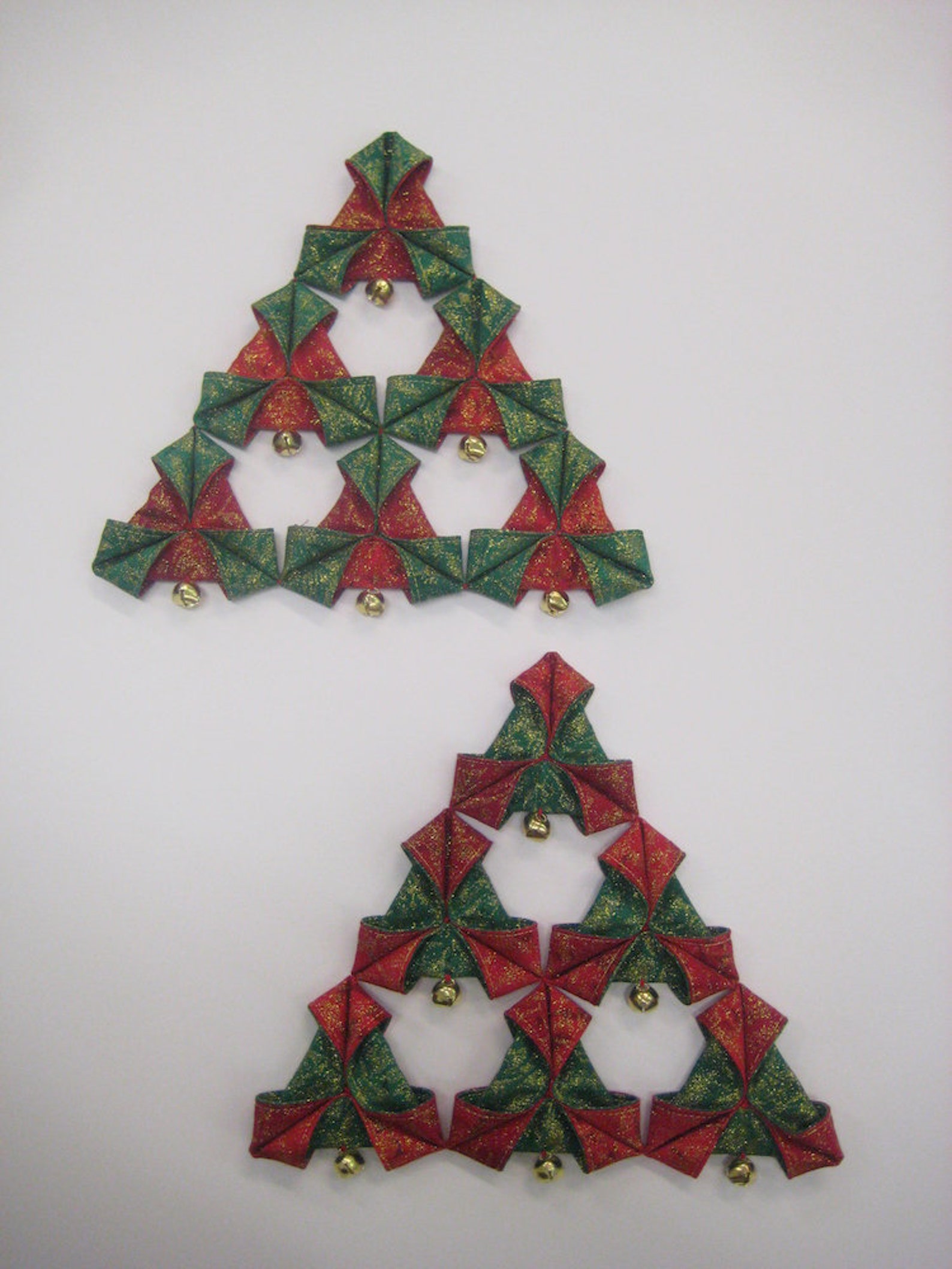 Christmas Triangles Fabric Decoration - PDF Pattern - Fabric Folding ...