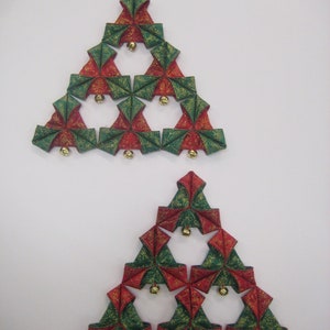 Christmas Triangles Fabric Decoration - PDF Pattern - Fabric Folding ...