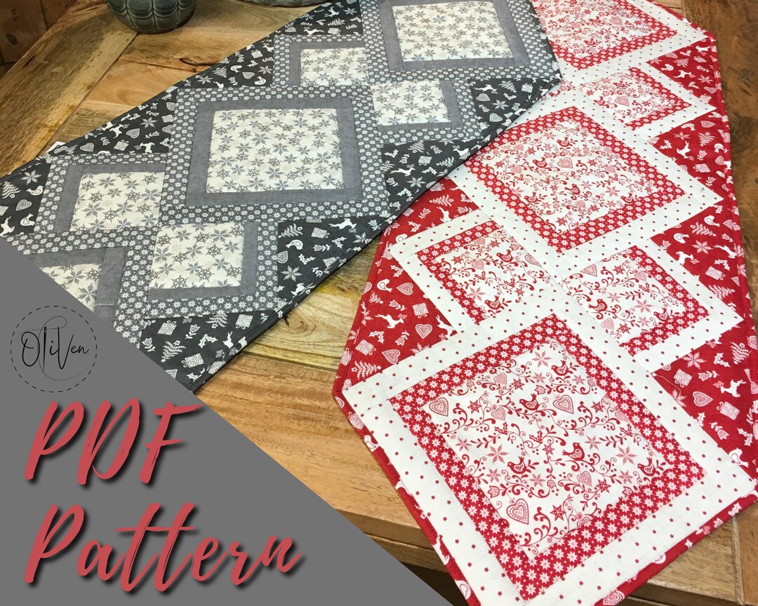 Francis Table Runner - PDF PATTERN -upgrade to Video Tutorial Available ...