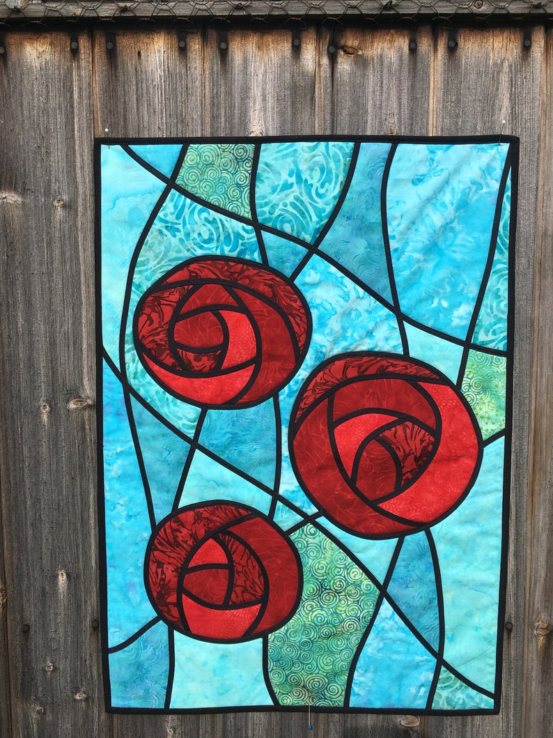 Stained Glass Roses PDF Pattern - Etsy