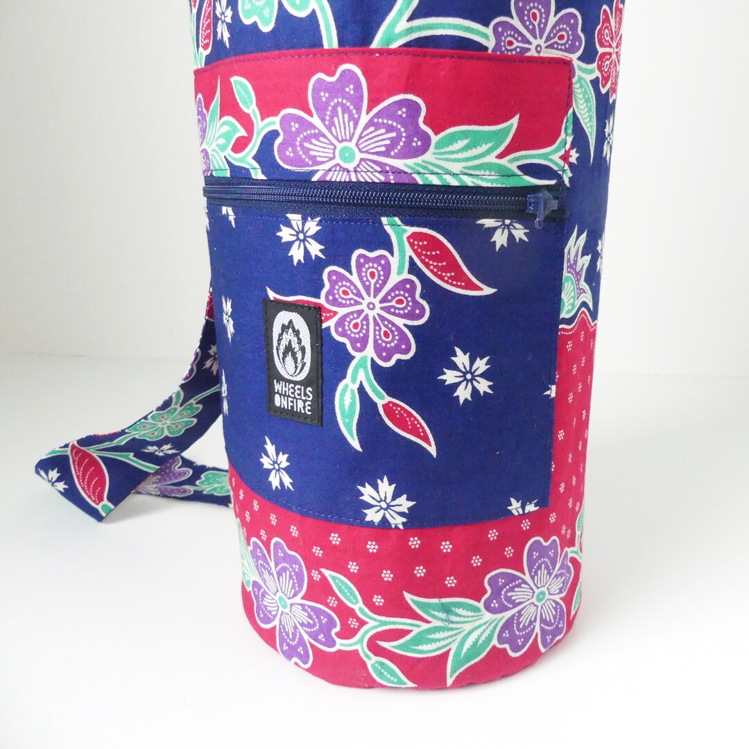 Lightweight Batik Yoga Mat Bag / Slimline Bag / Malaysian Batik Cotton ...
