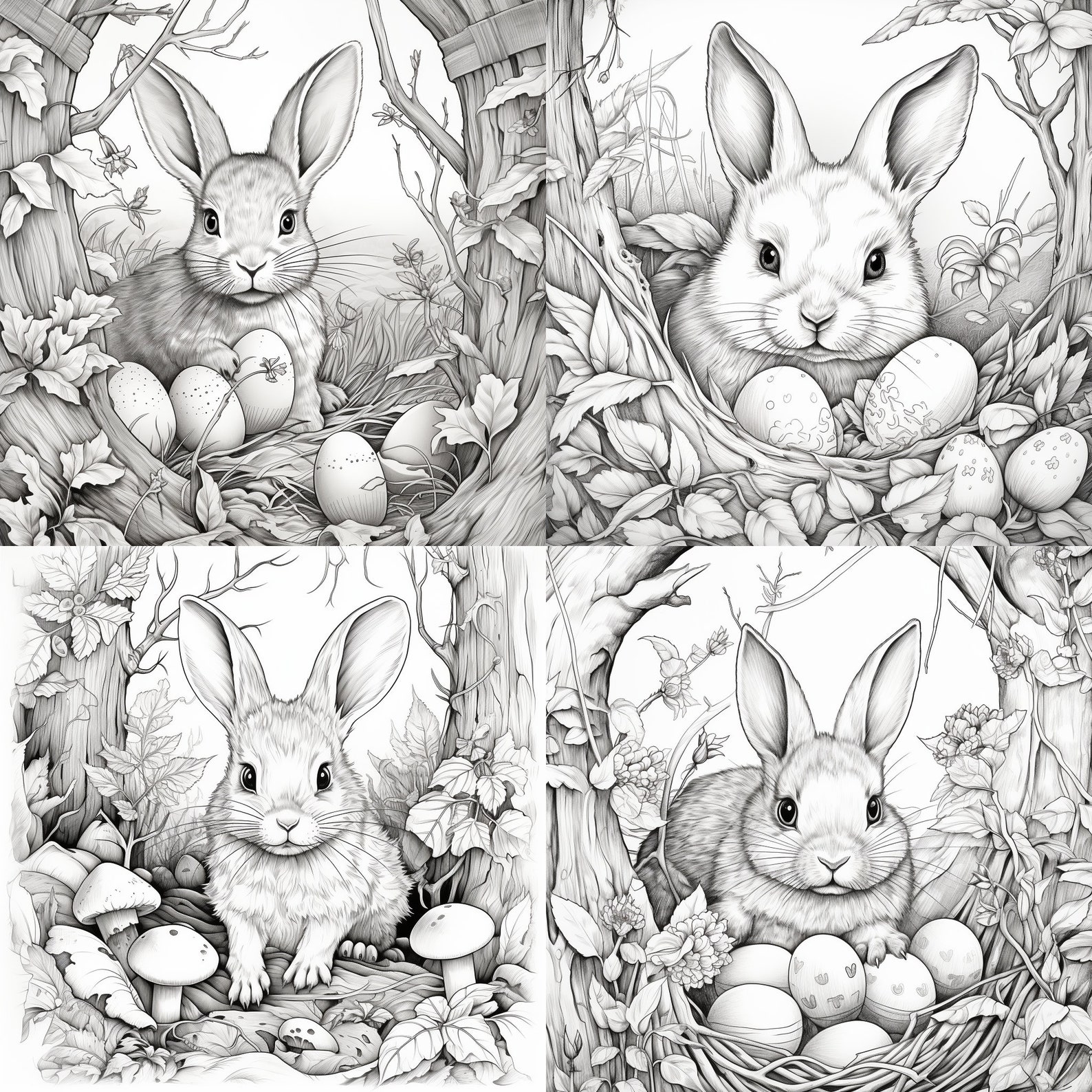 12 Coloring Pages, Easter Themed, Printable and Digital - Etsy