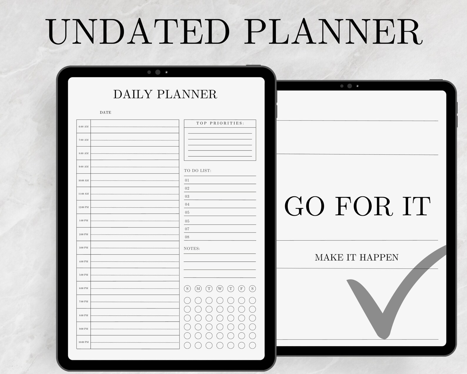 Undated Digital Planner, Goodnotes Planner, iPad Planner, Daily Planner ...