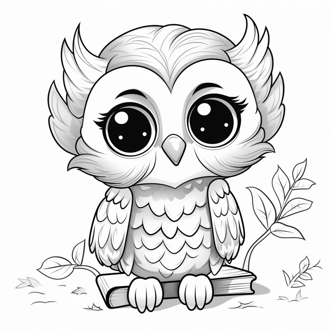 12 Owl Coloring Pages, Adults and Children Printable and Digital ...