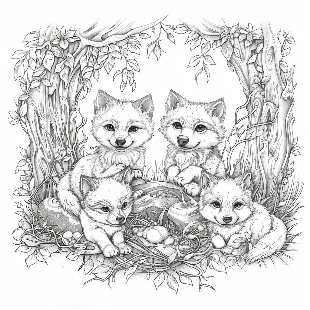 20 Wolves Animal Coloring Pages for Adults and Children Printable and ...