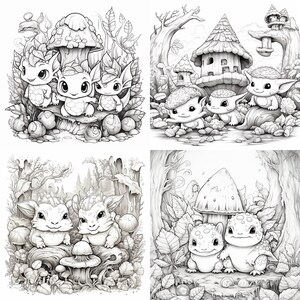 12 Coloring Pages, Unicorns Flowers Dragon Creatures Adults and ...