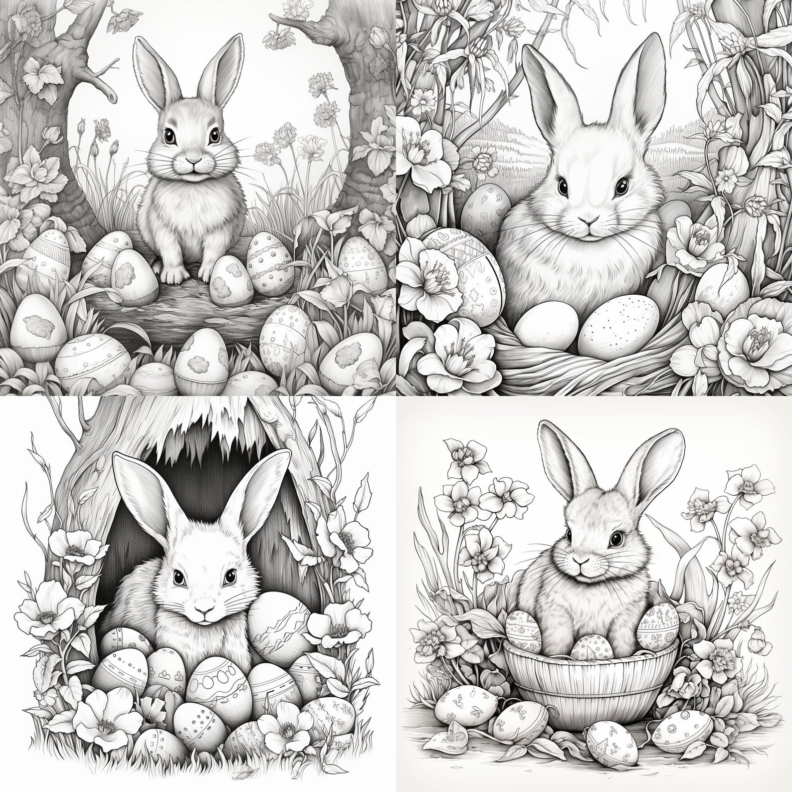 12 Coloring Pages, Easter Themed, Printable and Digital - Etsy