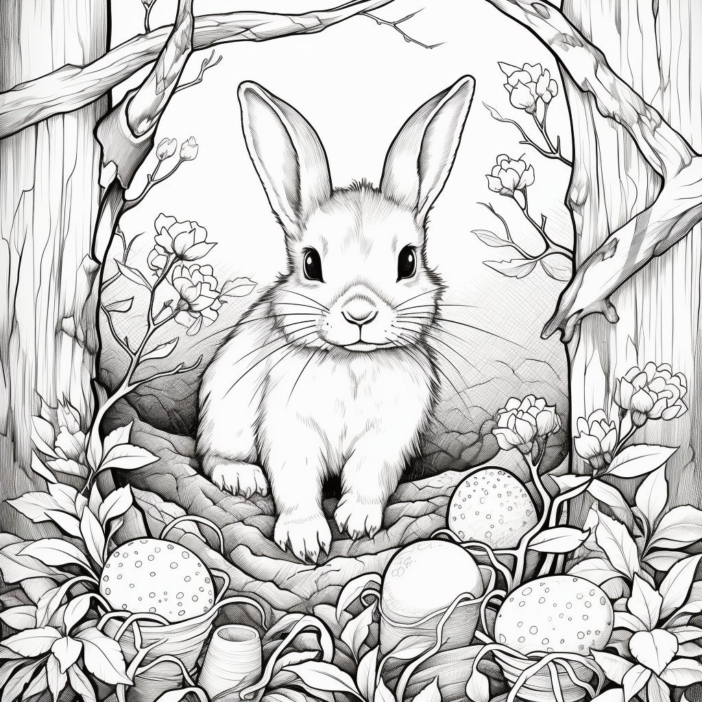 12 Coloring Pages, Easter Themed, Printable and Digital, Resell Rights ...