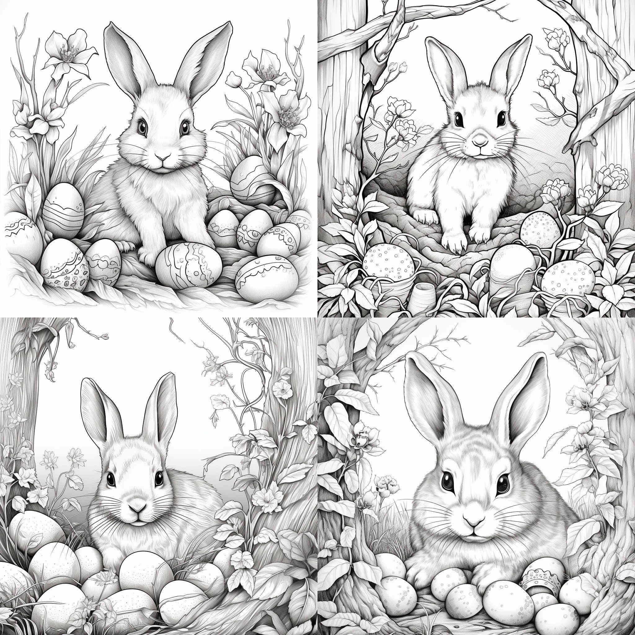 12 Coloring Pages, Easter Themed, Printable and Digital - Etsy