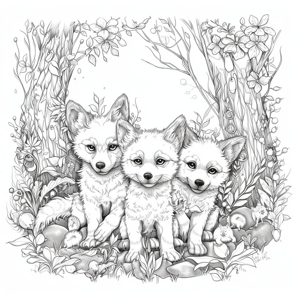 20 Wolves Animal Coloring Pages for Adults and Children Printable and ...