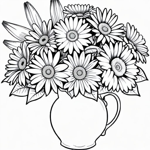 100 Flower Coloring Pages for Adults and Children Printable and Digital ...