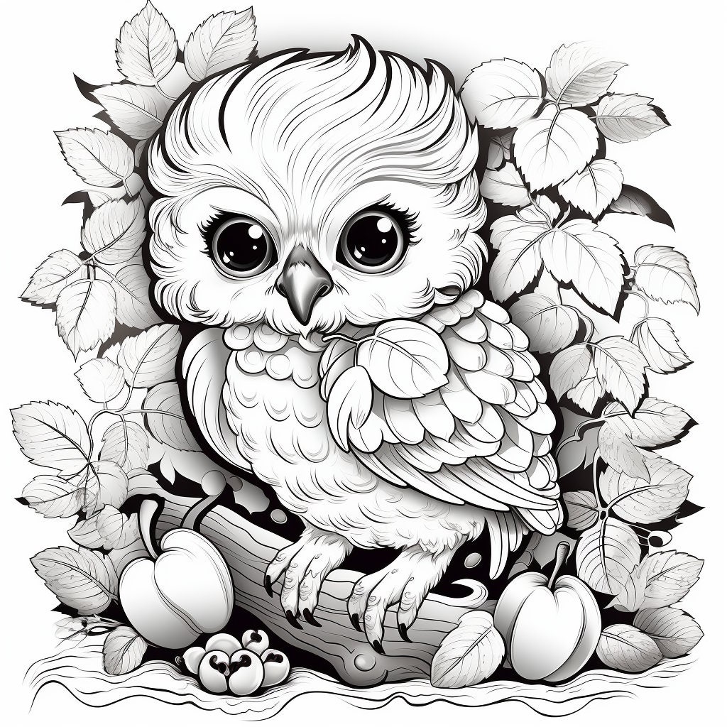 12 Owl Coloring Pages, Adults and Children Printable and Digital - Etsy