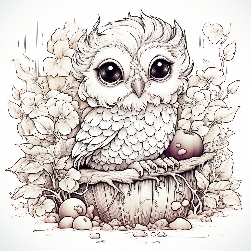 12 Owl Coloring Pages, Adults and Children Printable and Digital - Etsy