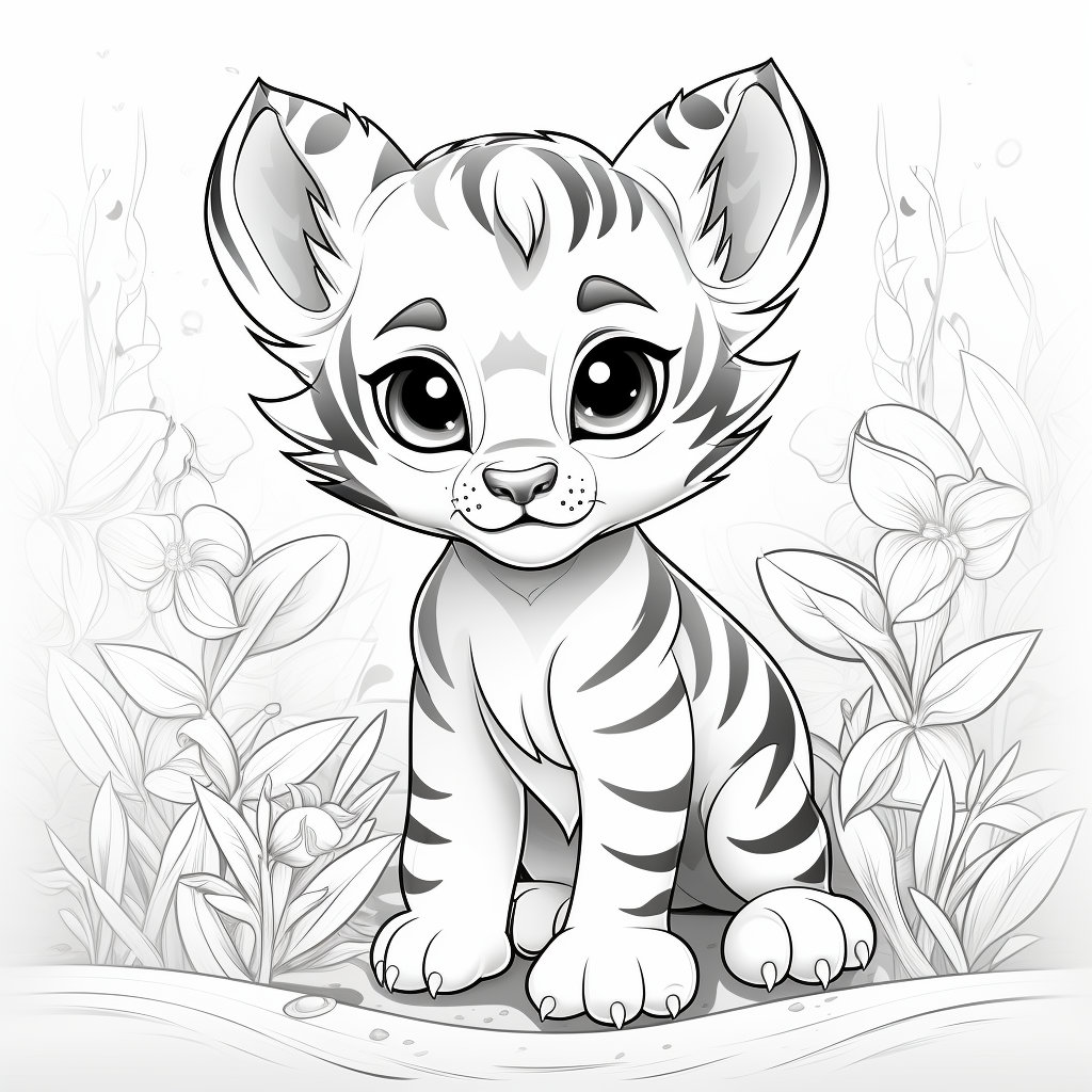 12 Tiger Coloring Pages, Adults and Children Printable and Digital ...