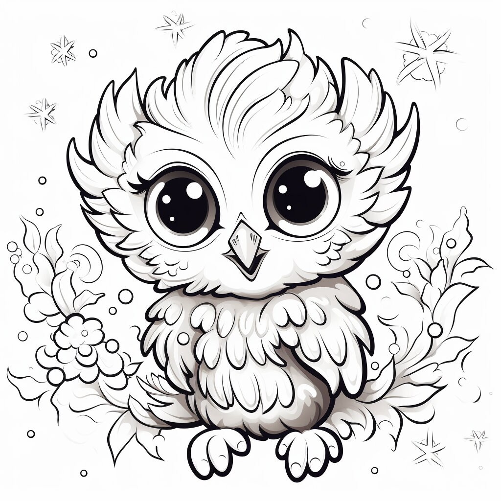 12 Owl Coloring Pages, Adults and Children Printable and Digital ...