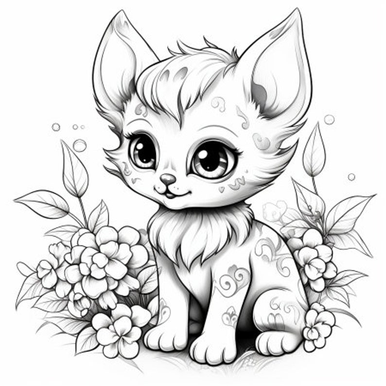 12 Cat Pages, Adults and Children Printable and Digital, Resell Rights ...