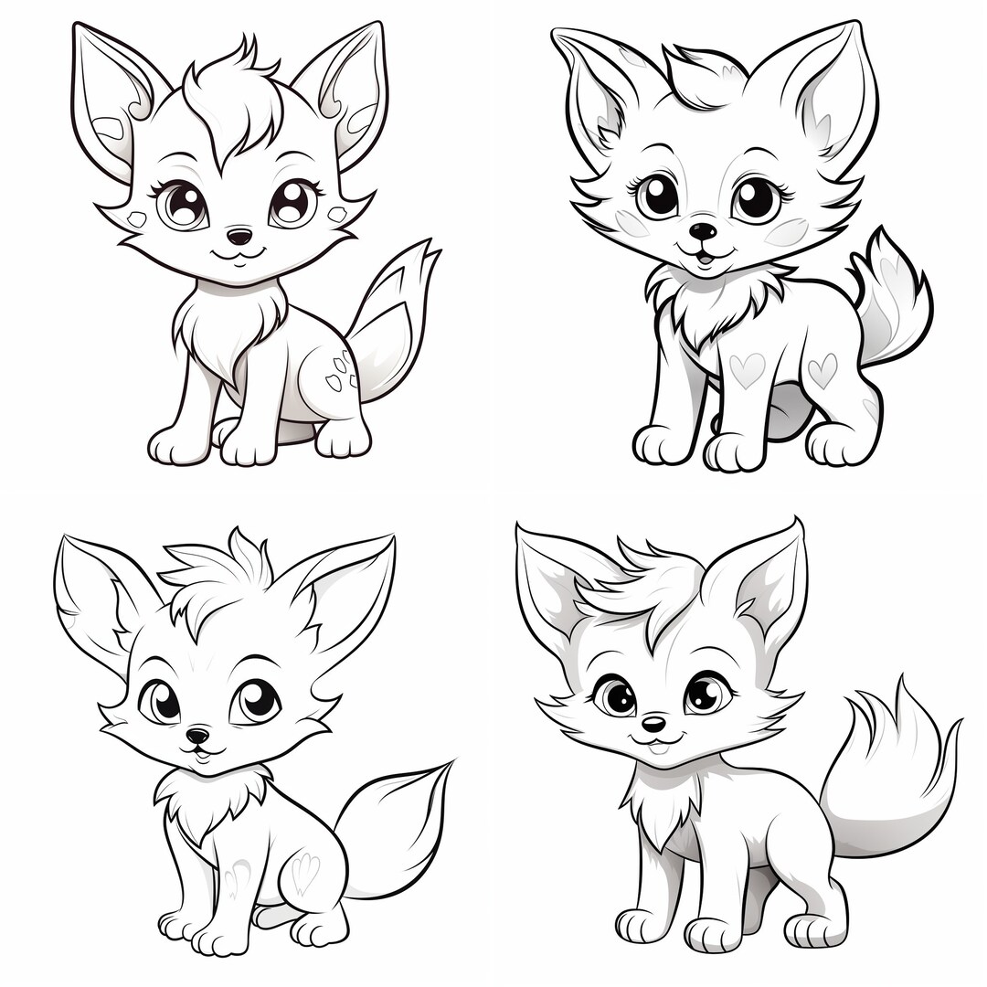Foxs Coloring Pages, Adults and Children Printable and Digital, Resell ...