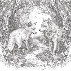 20 Wolves Animal Coloring Pages for Adults and Children Printable and ...