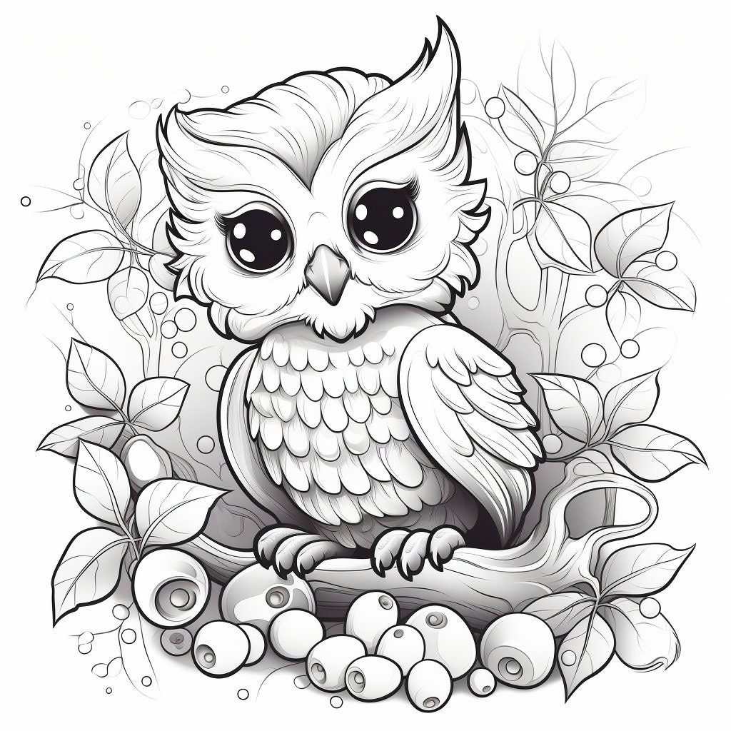 12 Owl Coloring Pages, Adults and Children Printable and Digital - Etsy