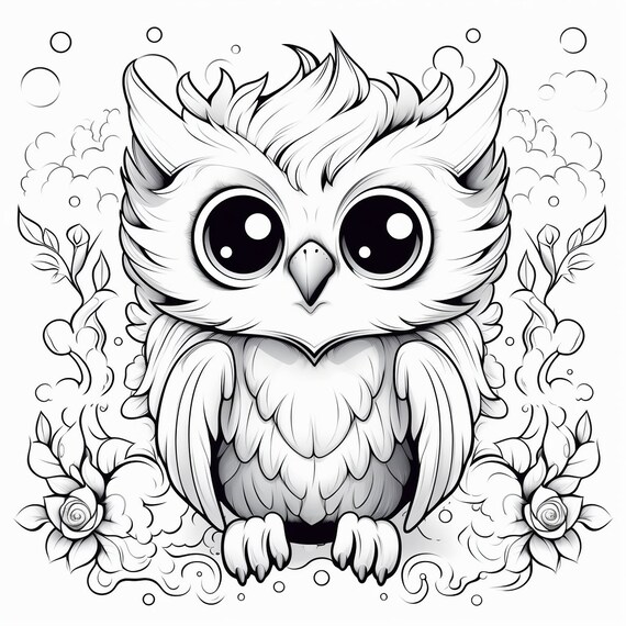 Owl Cartoon Coloring Pages