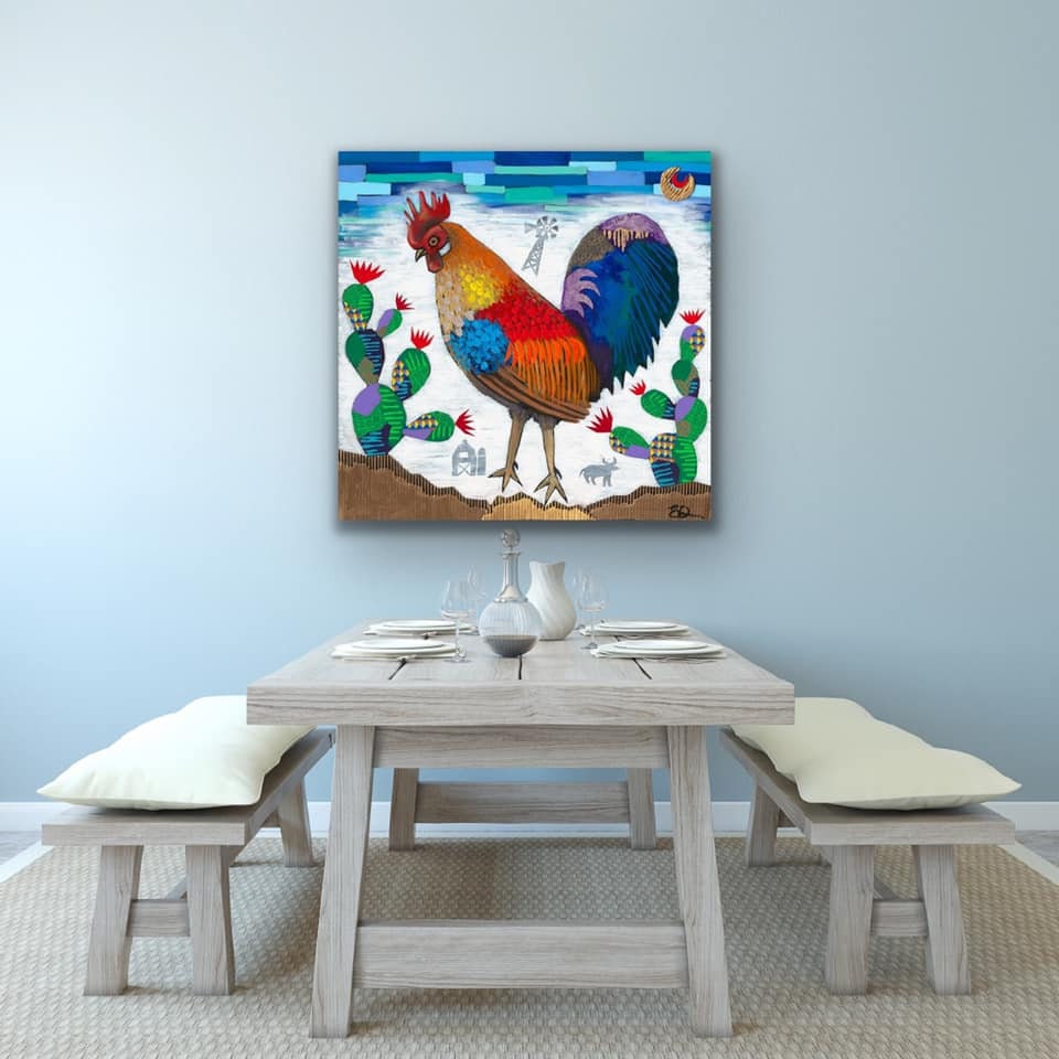 Here Comes the Rooster Canvas Art Print - Etsy