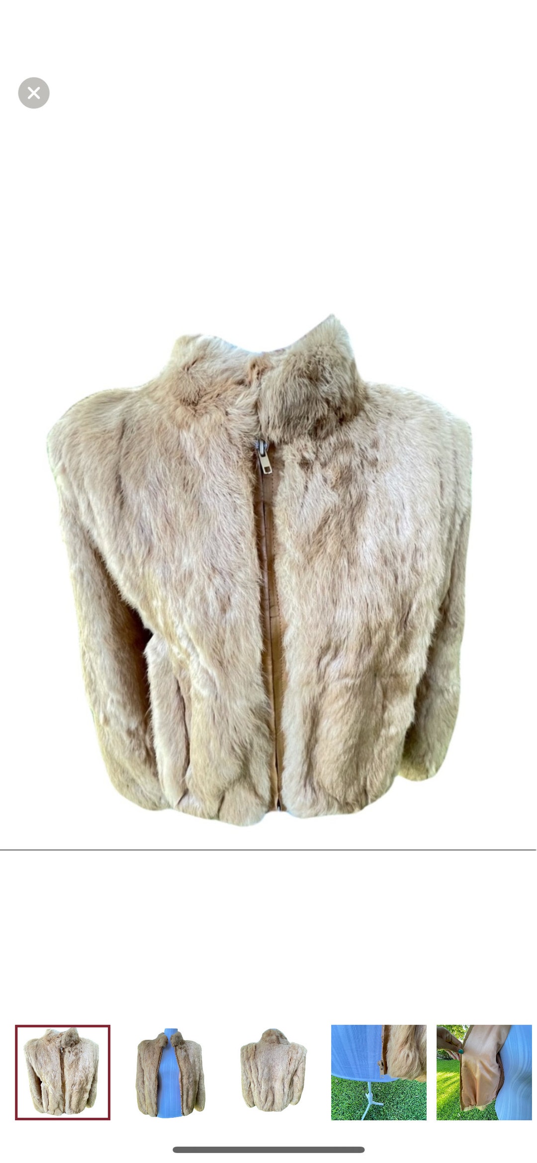 Vintage Rabbit Fur Coat Large Shoulder Camel Color Medium - Etsy