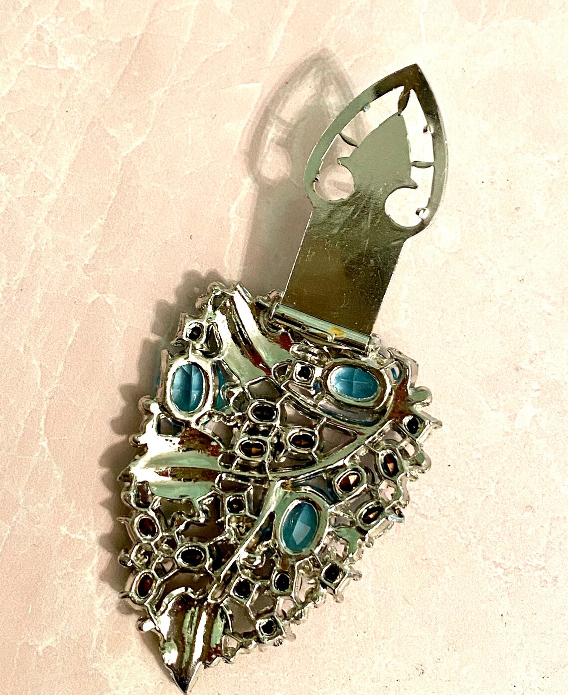 Trifari Style Early Fruit Salad Rhinestone and Enamel Large Dress Clip ...