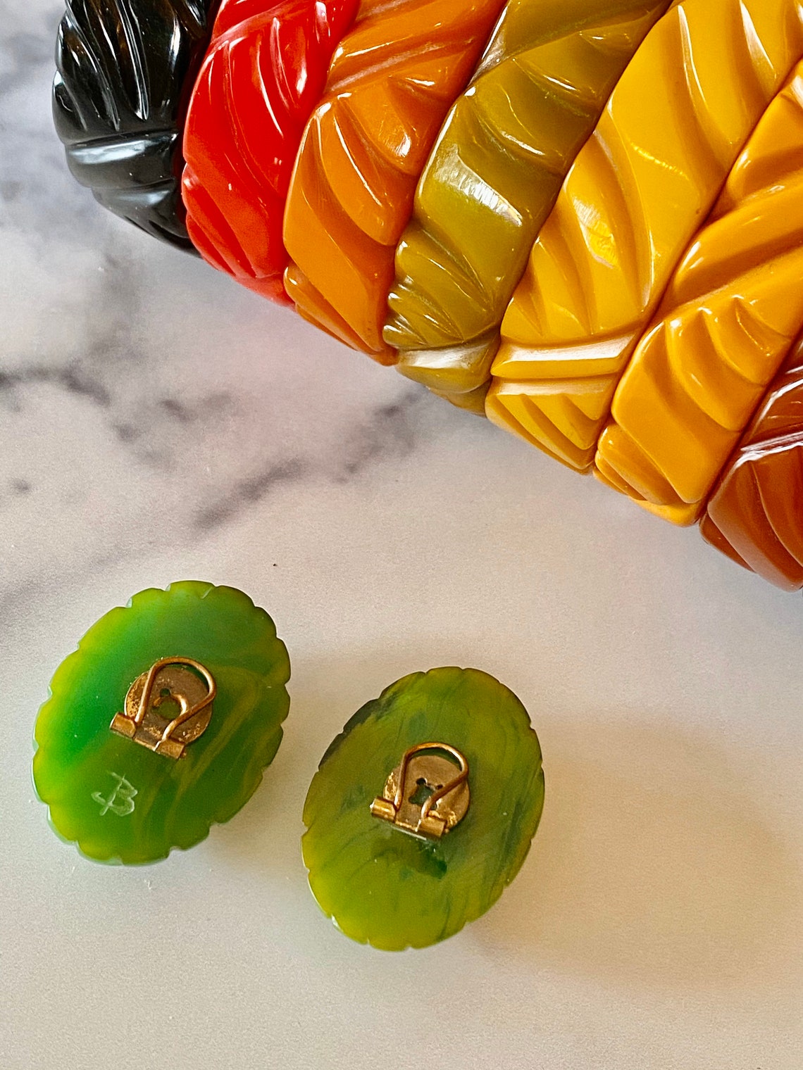 Vintage Bakelite VERY Rare Matched Set of 10 Hand Carved | Etsy