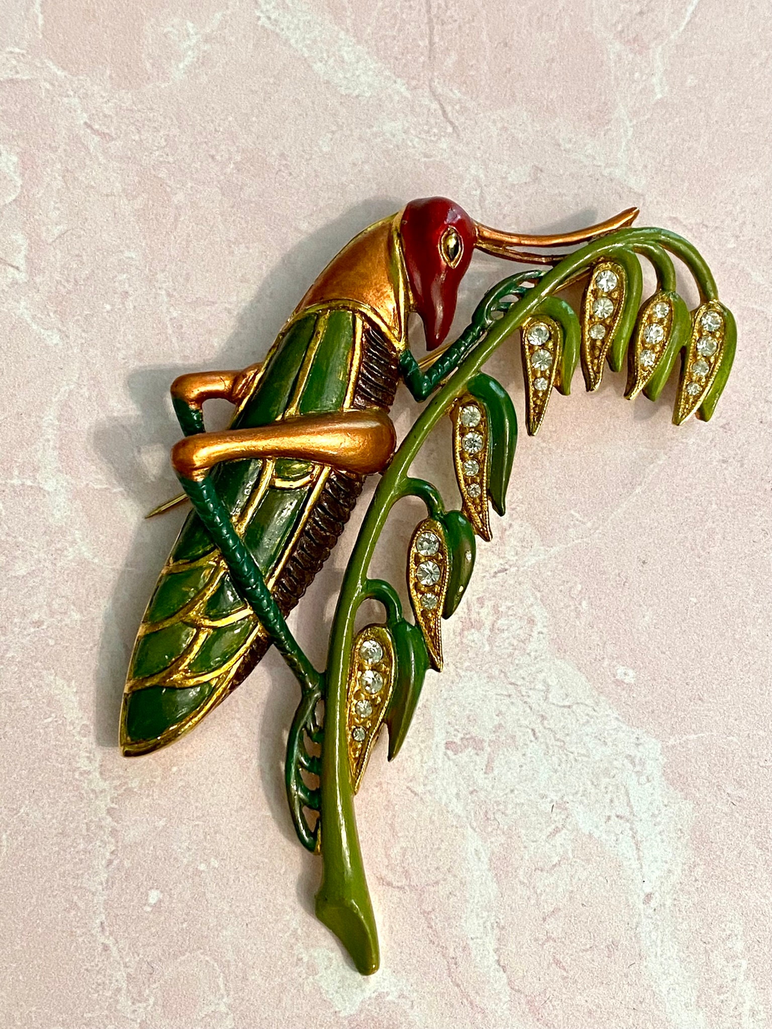 Gorgeous Boucher Rare Grasshopper Recast, Copy, Replica Brooch pin ...
