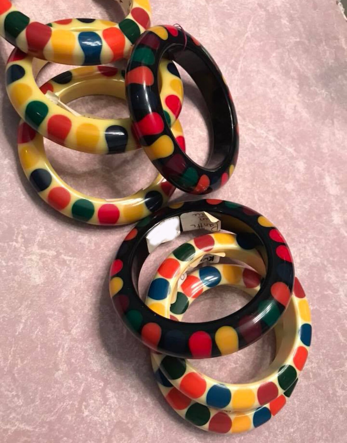 Bakelite Style Resin Bow Tie Bangles Made by Bruce Pantti Limited ...