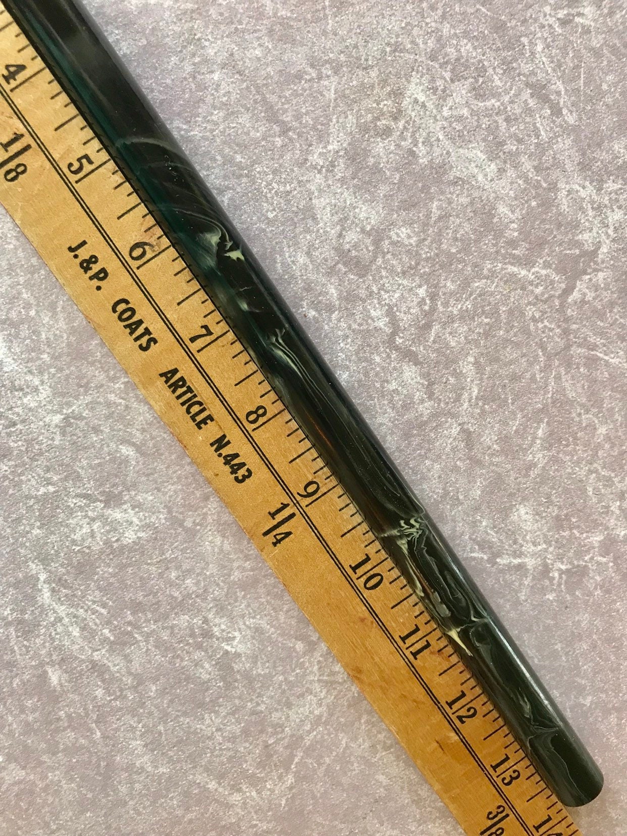 BLACK and creamy Swirl Original Vintage Bakelite 5/8 Rod 13.5 inches ...