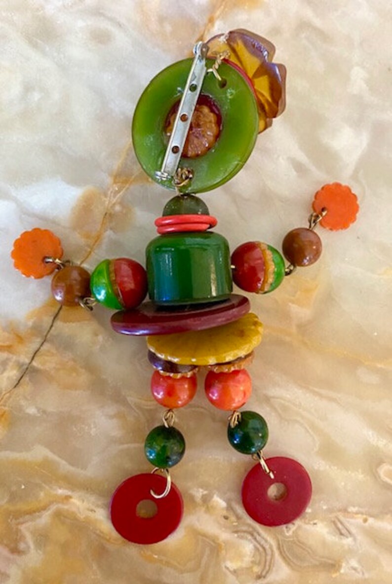 Little Girl Jan Carlin Figural Cribtoy Style Brooch Utilizing Vintage ...