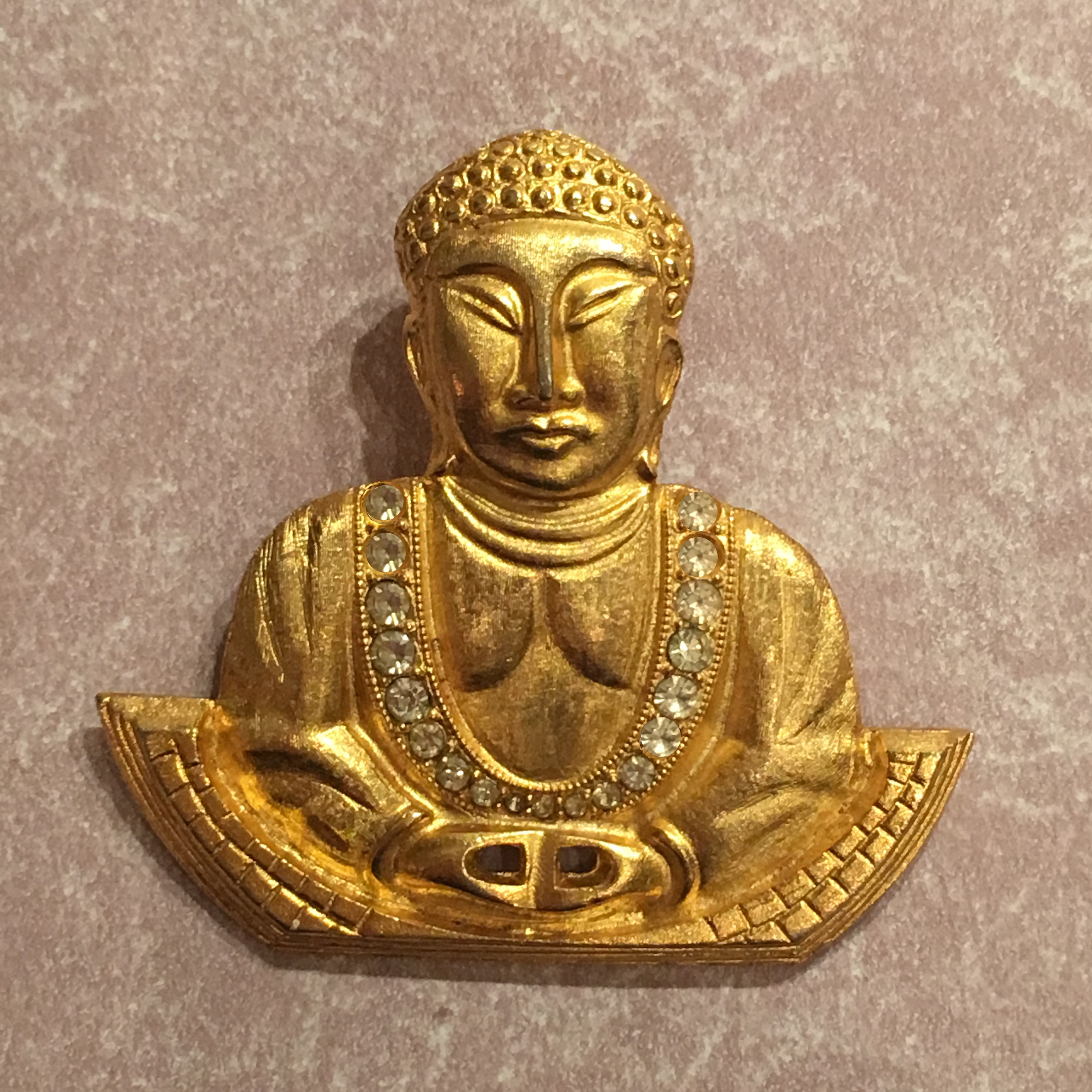 Eisenberg Buddha Brooch, Rare, signed piece