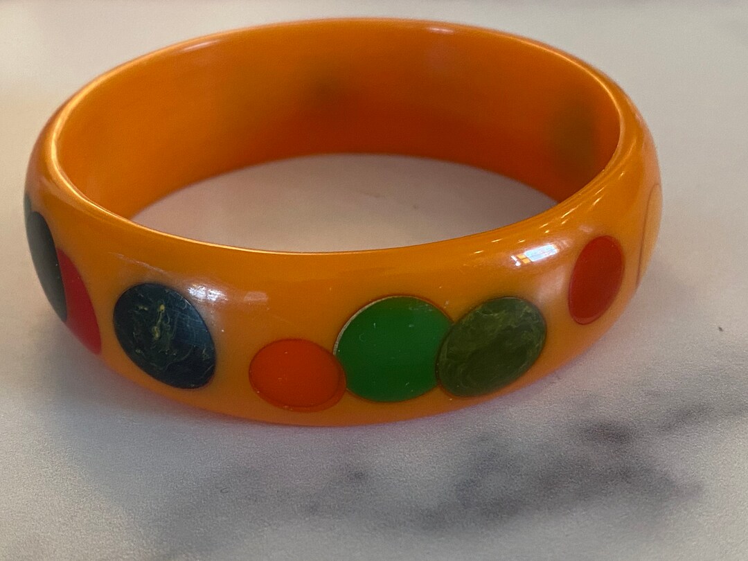 Contemporary Artisan Bakelite Utilizing Vintage Materials, Pink ...