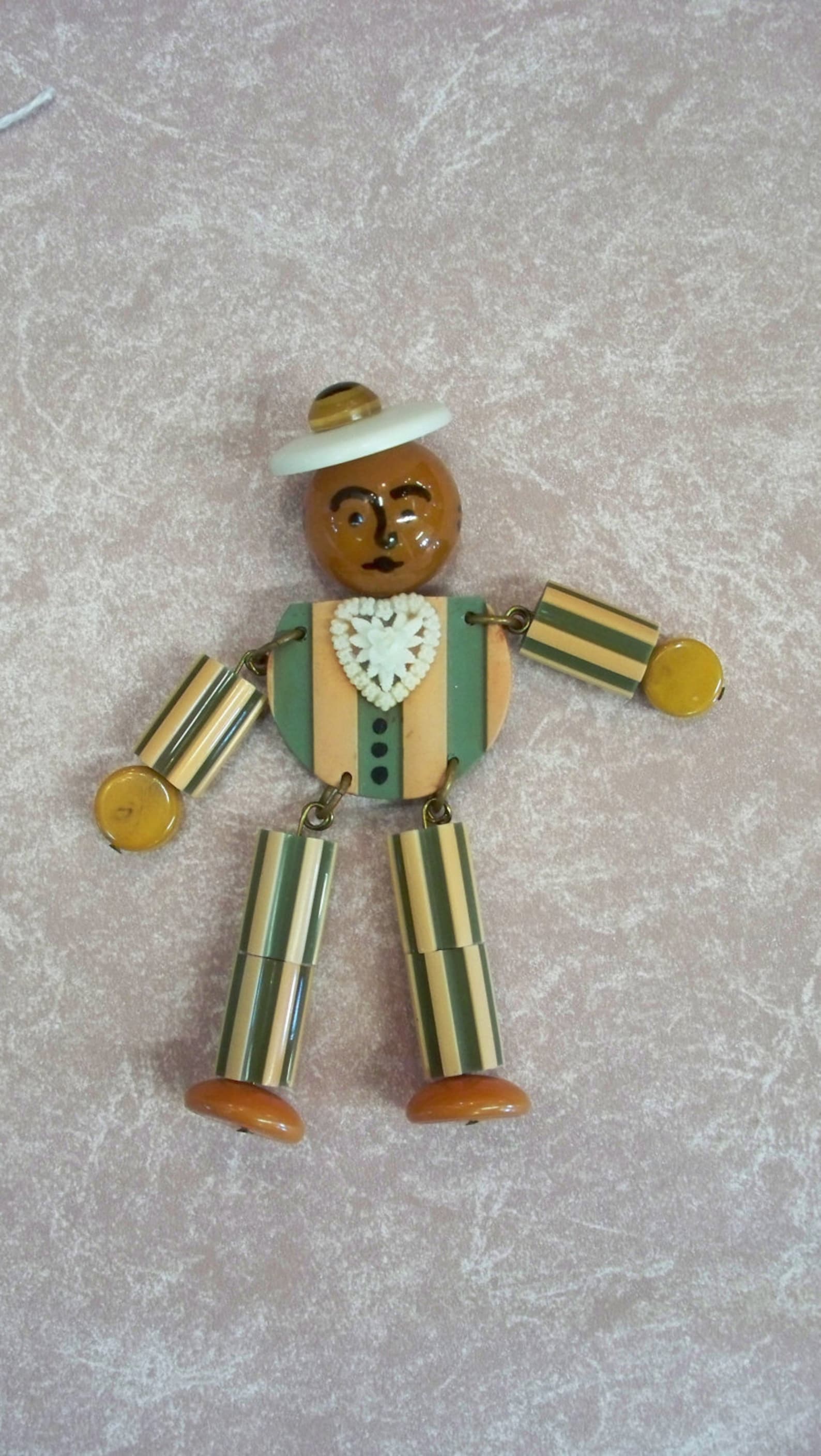 Adorable Crib Toy Style Bakelite Man - Etsy