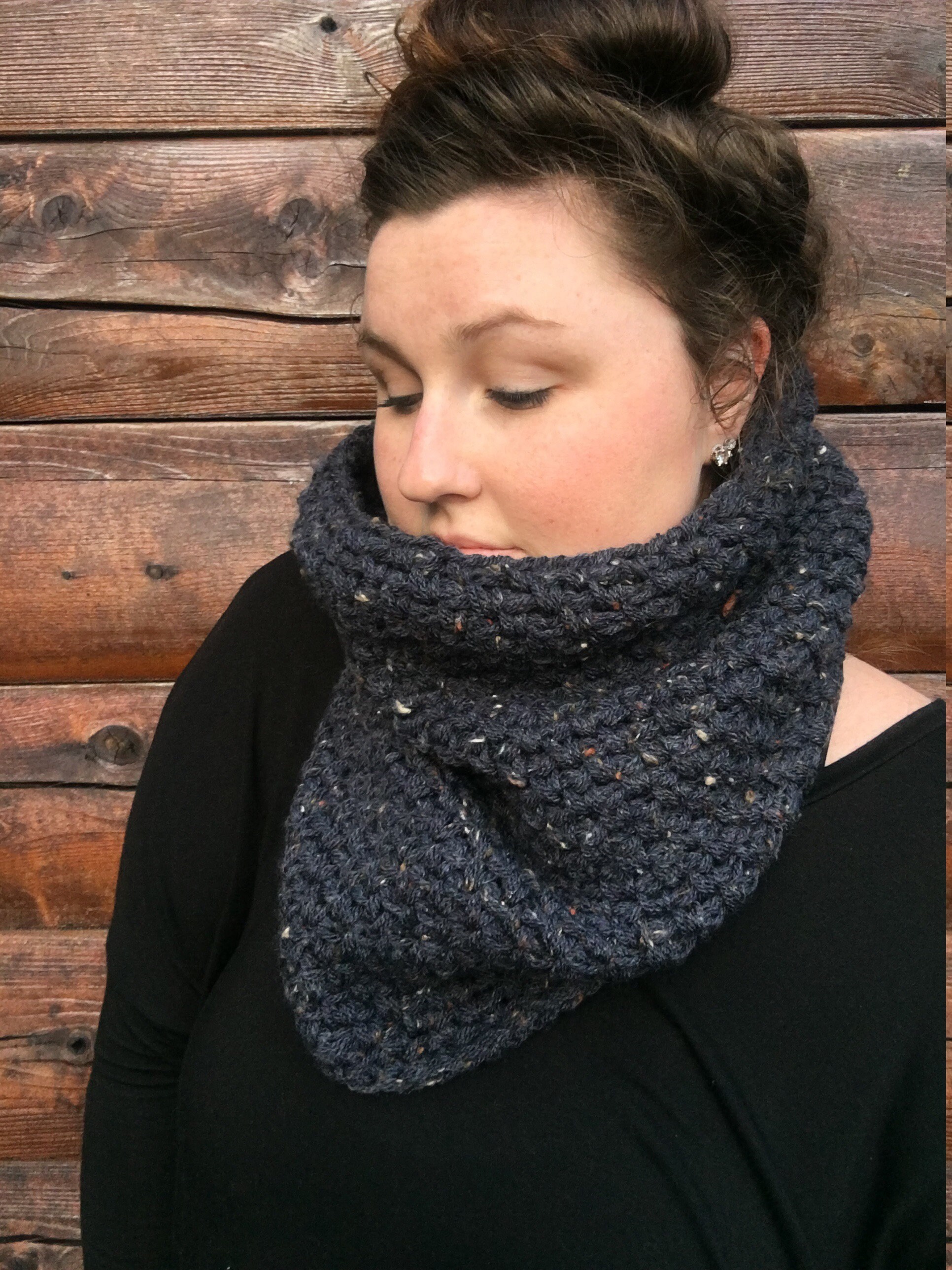 Chunky Blue Cowl, Bufanda De Invierno, Bufanda Azul Chunky, Bufanda De ...