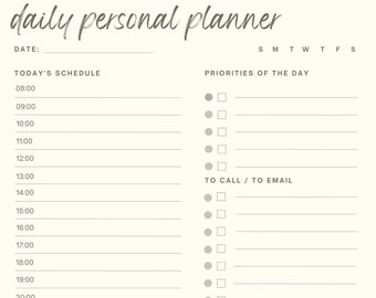 Daily Personal Planner, Digital Download, Personal Planner, Instant ...