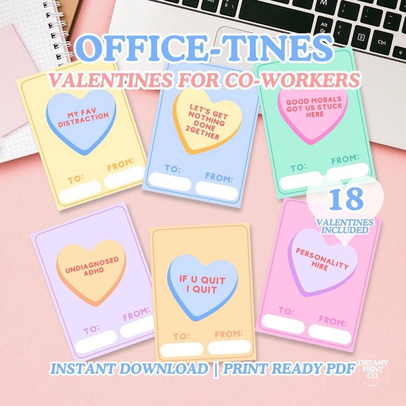 Funny Office Co-worker Valentines Cards | Millennial Valentine Cards ...