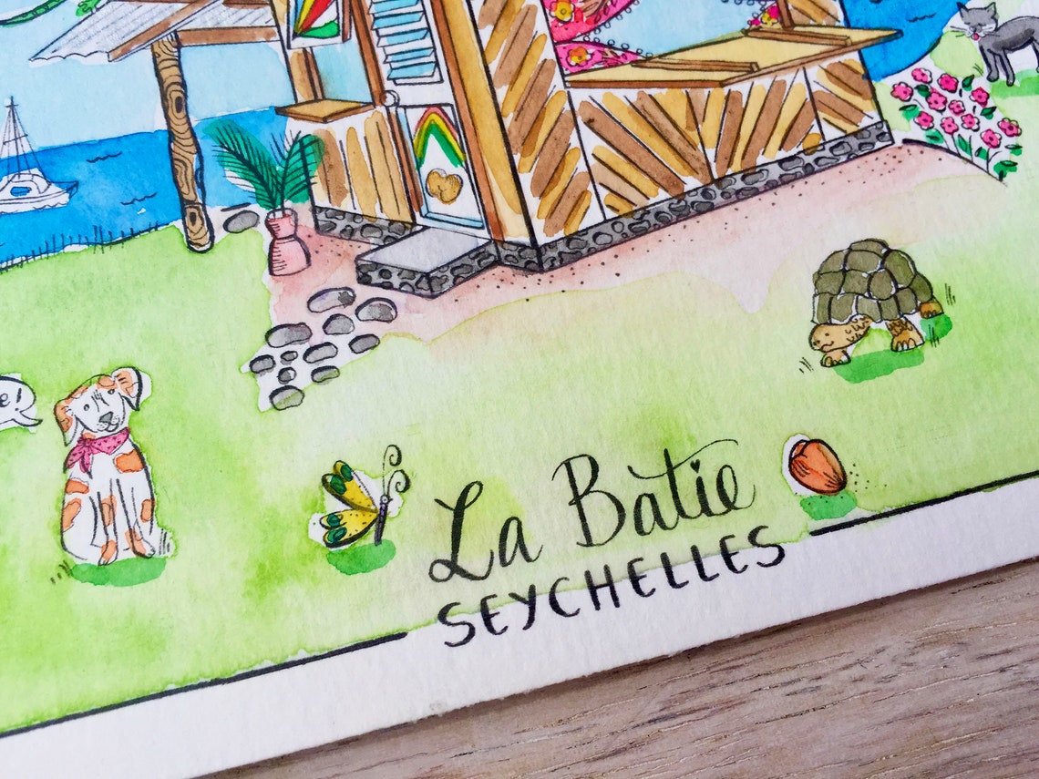 Illustrated Hand Painted Original Watercolor Postcard | Creole ...