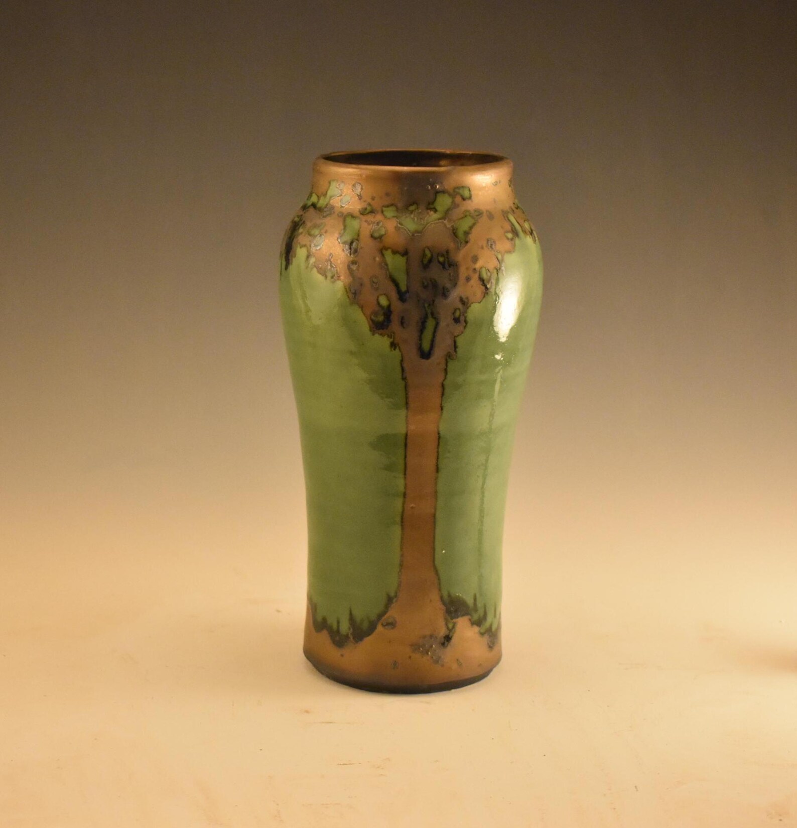 Craftsman Style Vase, by Hog Hill Pottery, Bronze Green, Arts and Craft ...